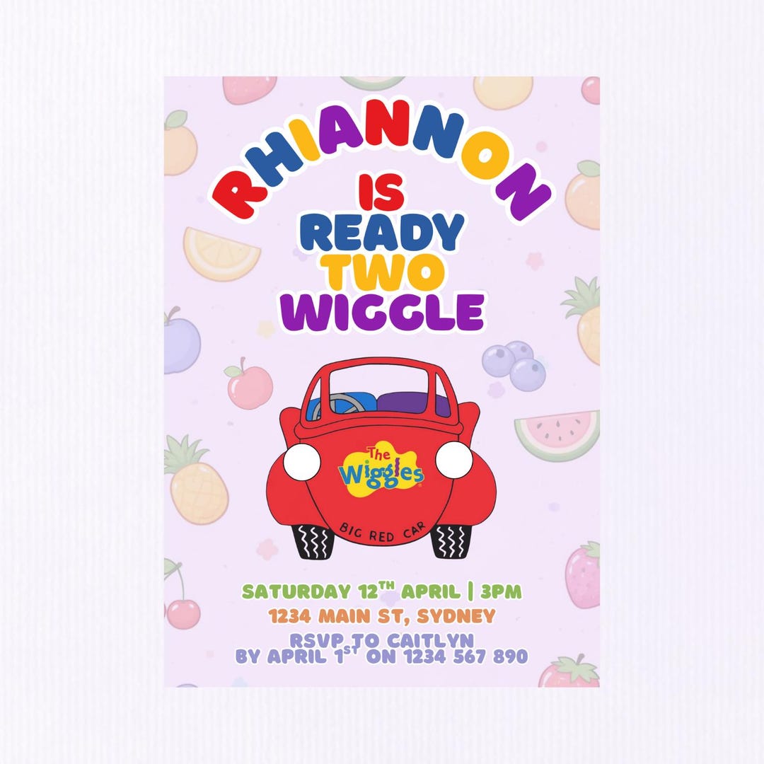 Ready TWO Wiggle Birthday Invitation | Kids Second Birthday Invite ...