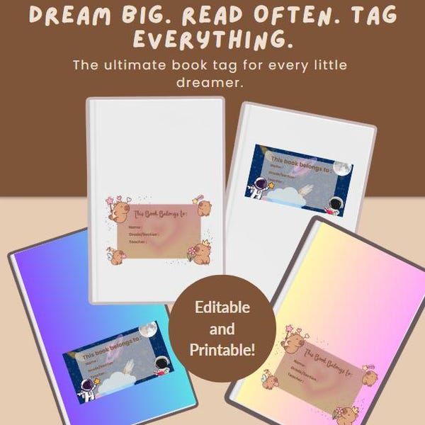 Capybara School Name Tags - Etsy