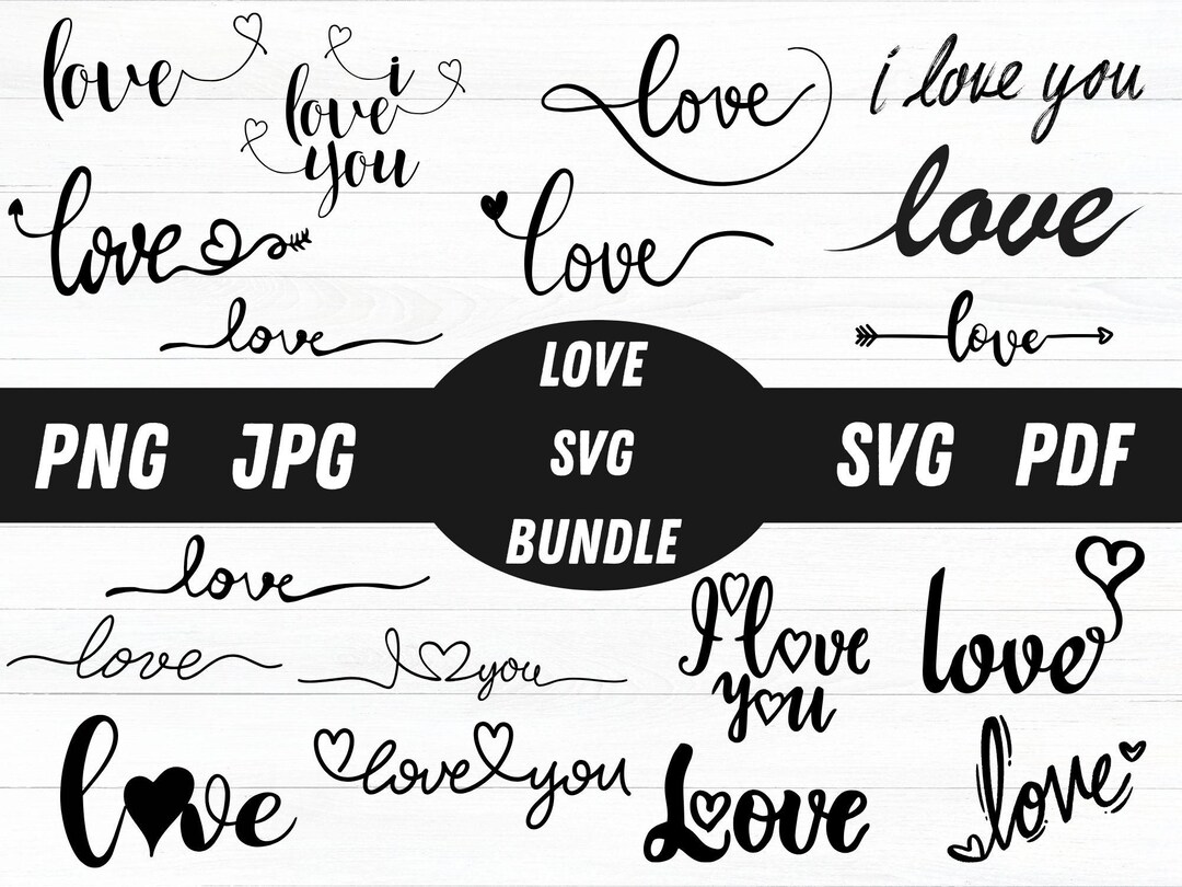 Love Svg Bundle, Love Word Svg, Love Clipart, Love Heart Svg, Heart Svg ...