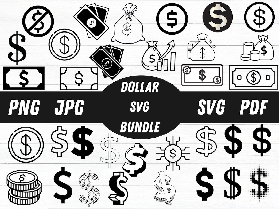 Dollar SVG, Money Bag SVG, Dollar Sign SVG Bundle, Dollar Sign Clip Art ...