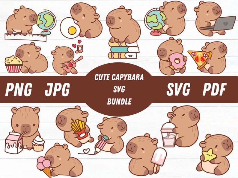 Cute Capybara SVG Bundle,instant Digital Download for Cricut ...