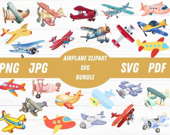Airplane Clipart,watercolor Air Transport Clipart,blue Air Transport ...