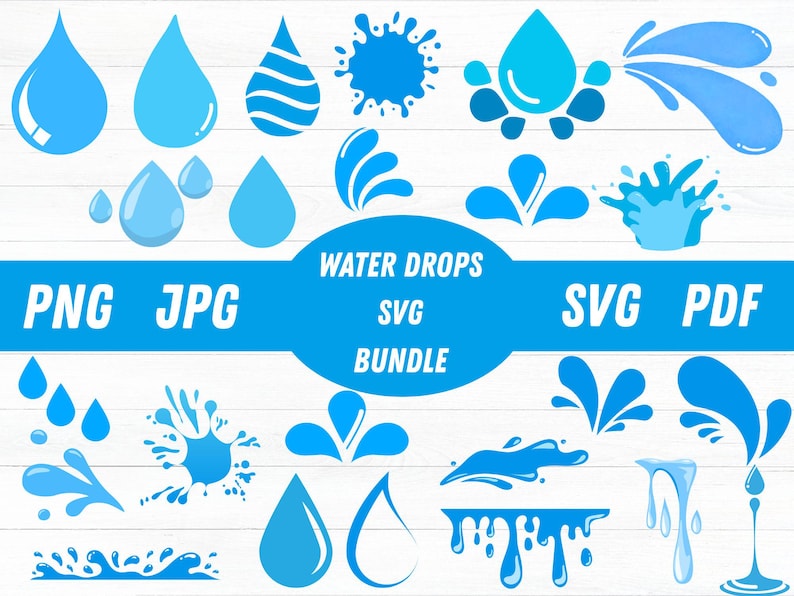 Water Drops Svg, Splash Svg, Water Svg, Rain Drops Svg, Raining Svg ...