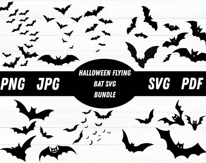 Bat Swarm Svg Png Flying Bats Svg Halloween Bats Svg Swarm of Bats Svg ...