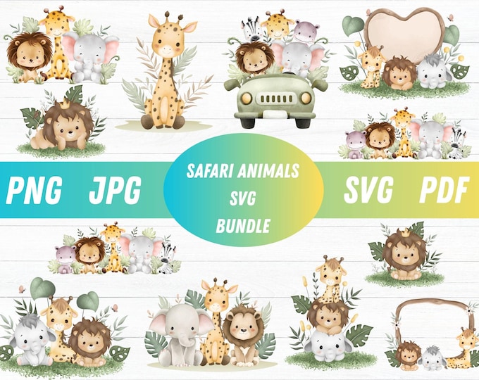 Jungle Animals SVG Set\ Safari Animals SVG\ Cricut Cut Files\ Layered ...