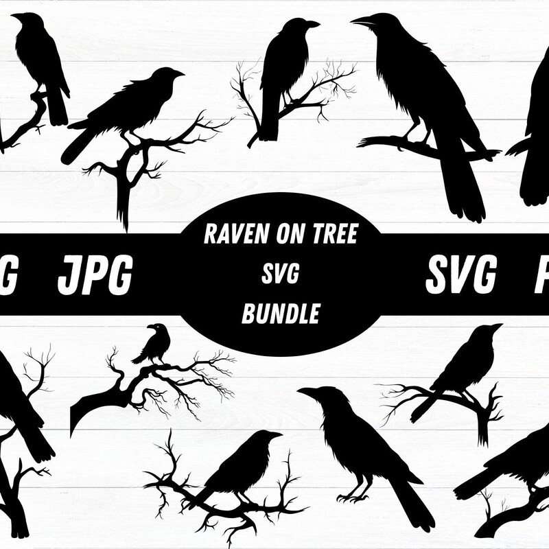 Crow in Tree - Etsy