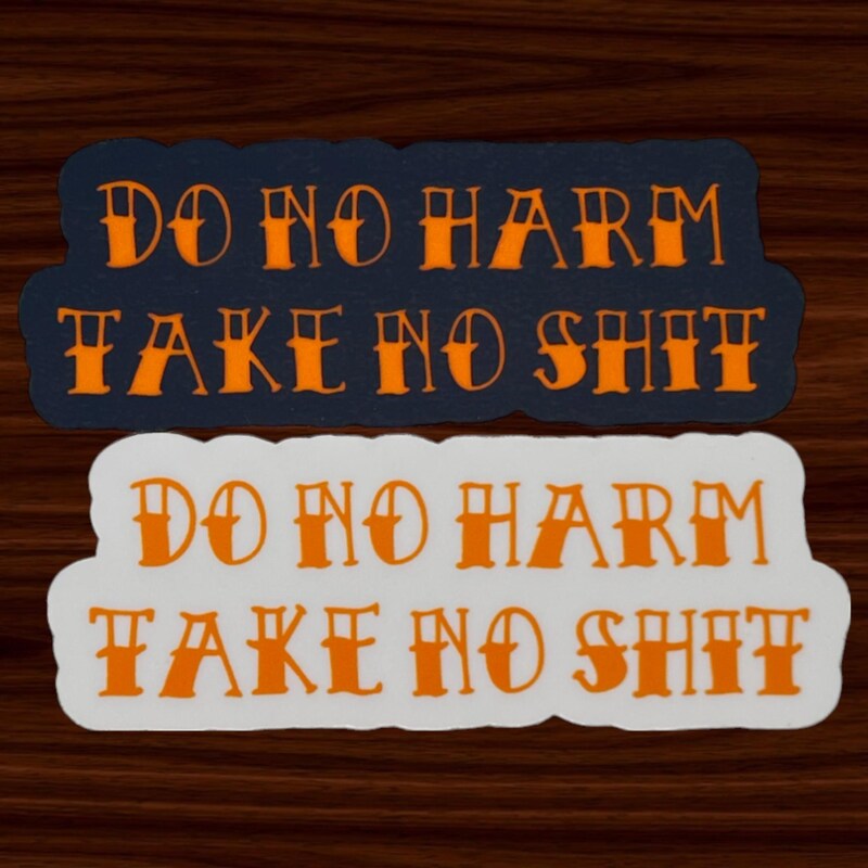 Do No Harm but Take No Shit Sticker - Etsy
