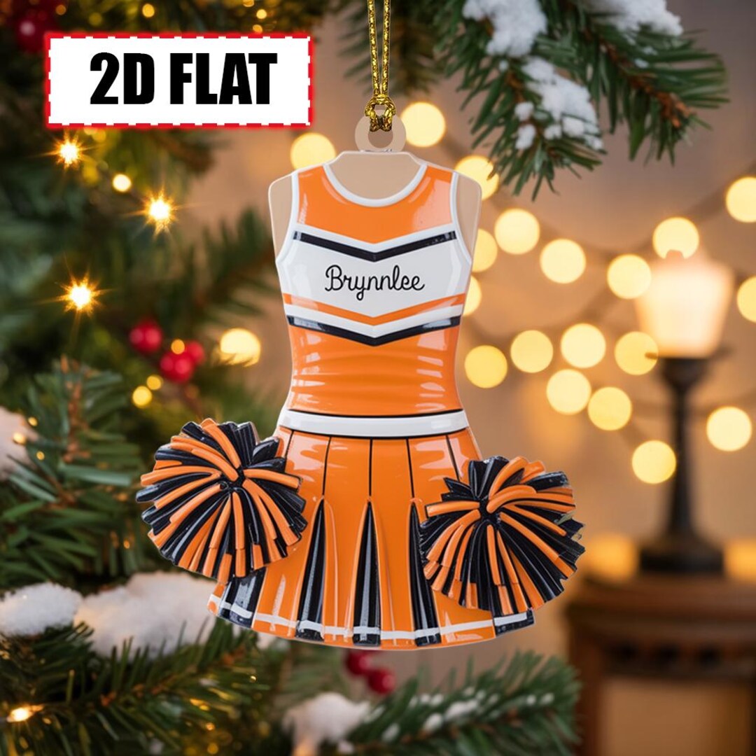 Personalized Cheerleader Christmas Ornament Tree Hanging Decor Flat 2D ...