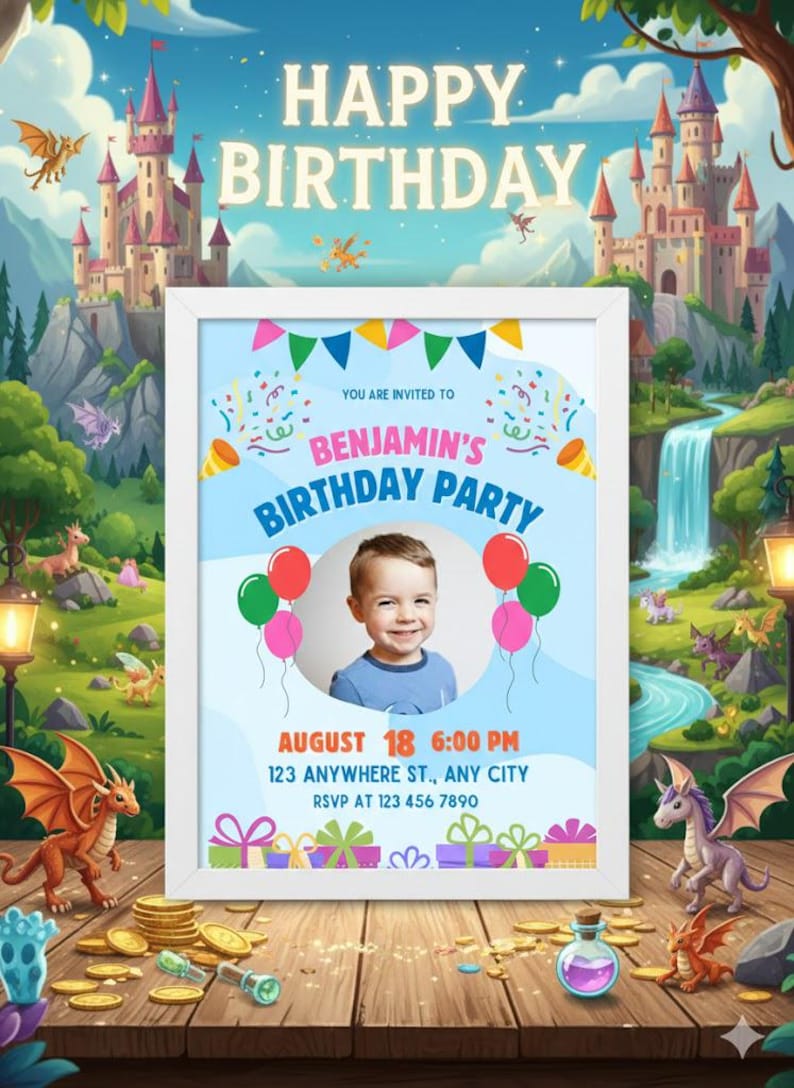 Editable Digital Birthday Invitation | Double Digits Birthday ...