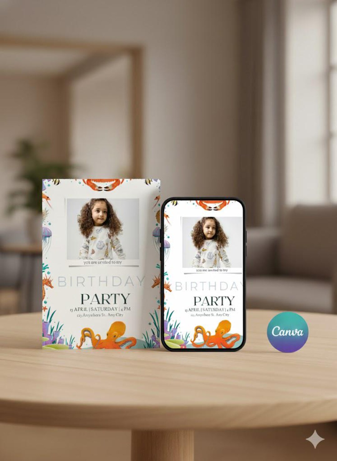 Editable Birthday Invitation Canva Template | Printable Party Invite ...