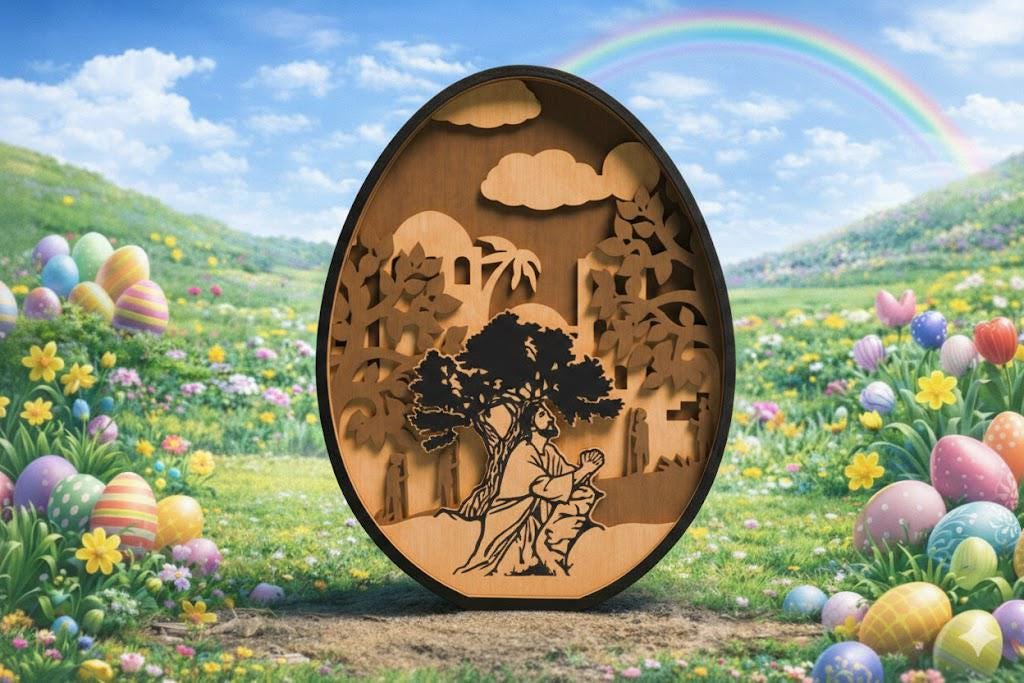 7 Easter Holy Week Layered SVG Bundle | Christian Easter Light Box ...