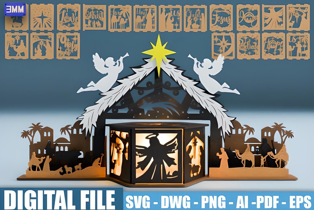 3D Nativity Altar SVG DXF Set Instant Download - Etsy
