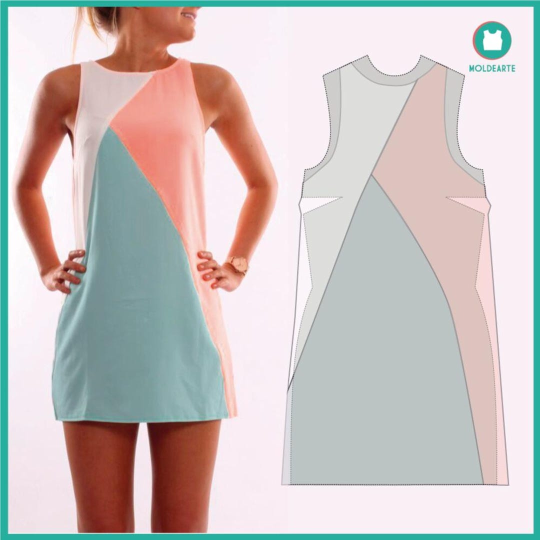 Tricolor Dress Pattern Template - PDF - A4 - 6 Sizes - Etsy