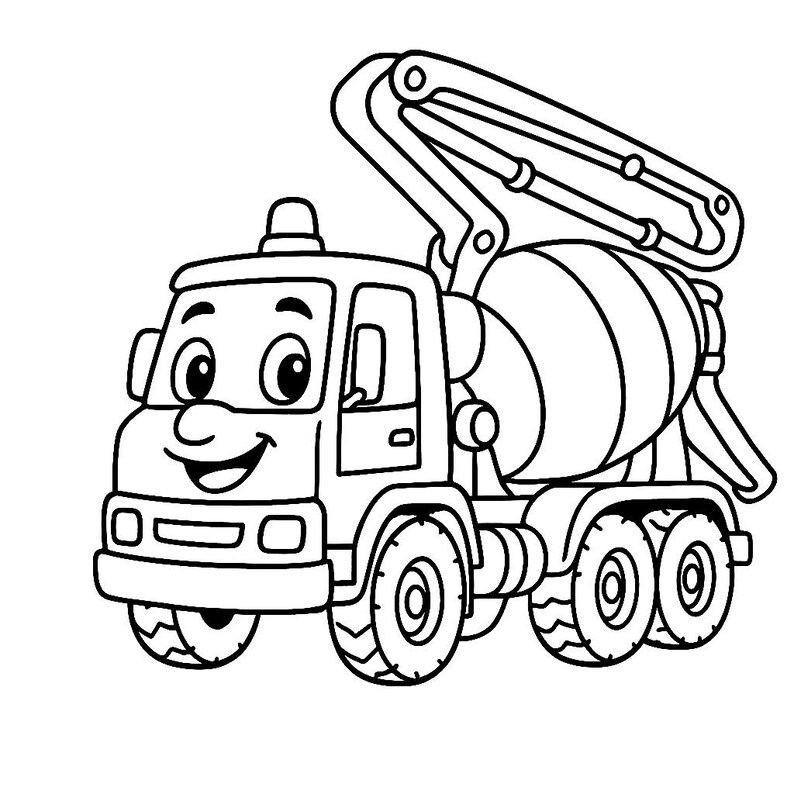 Construction Vehicles Coloring Book for Kids Ages 3–5 – 22 Printable ...