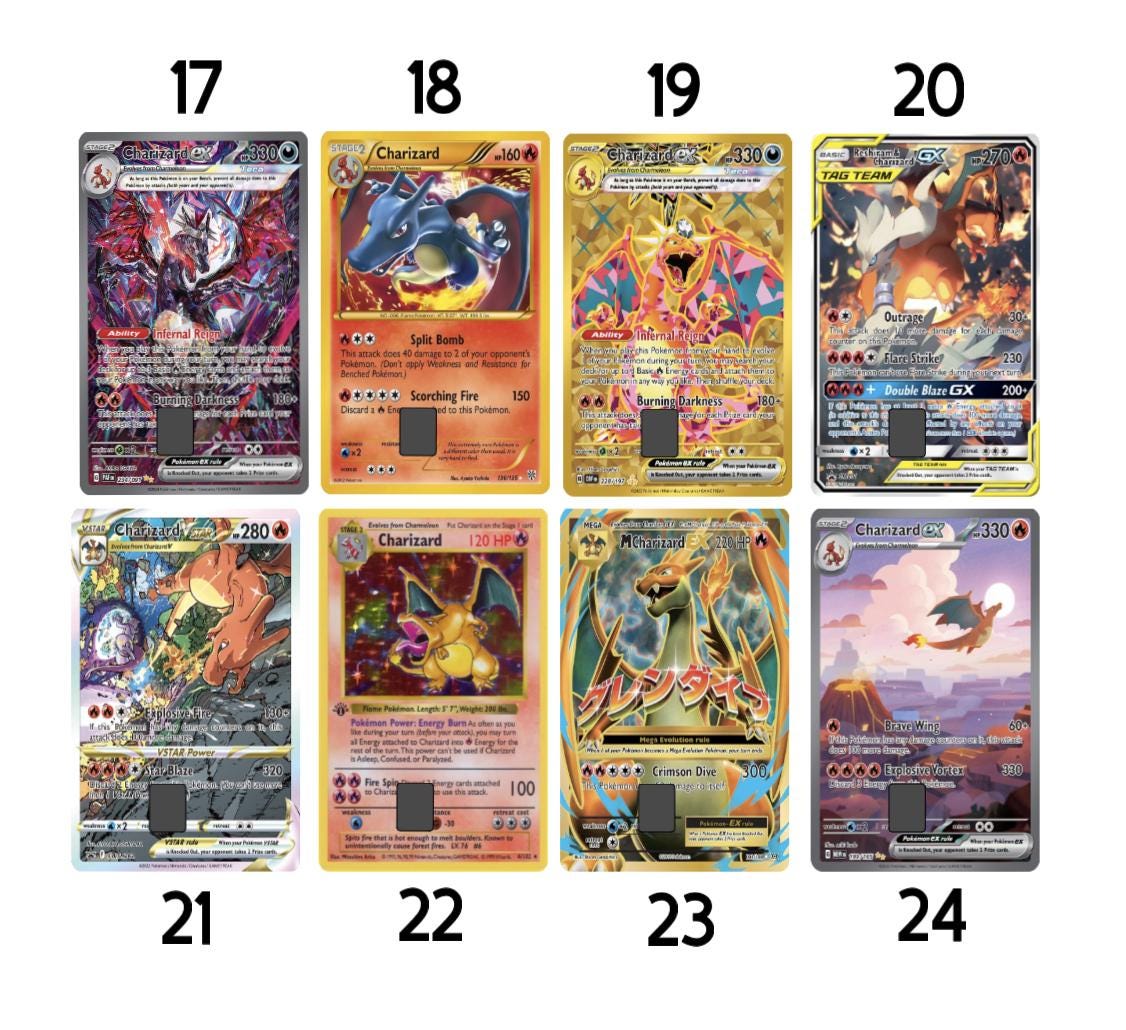 Pokemon Anime Custom Card Skin Vinyl Sticker Card Sticker Holographic ...