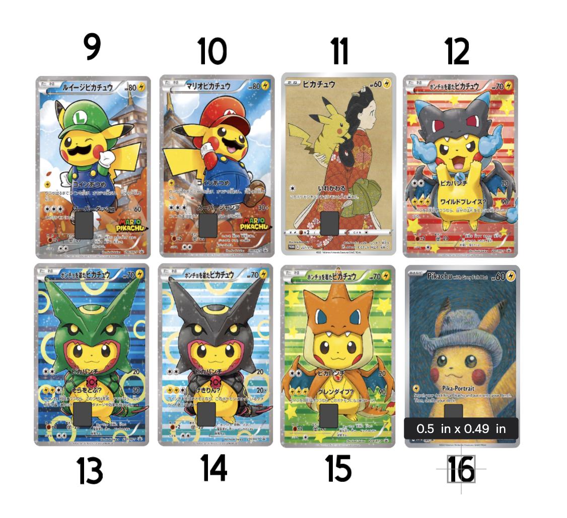 Pokemon Anime Custom Card Skin Vinyl Sticker Card Sticker Holographic ...
