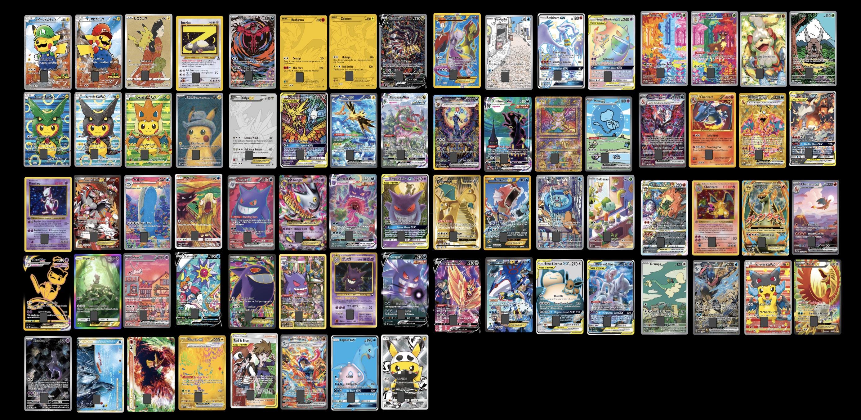 Pokemon Anime Custom Card Skin Vinyl Sticker Card Sticker Holographic ...