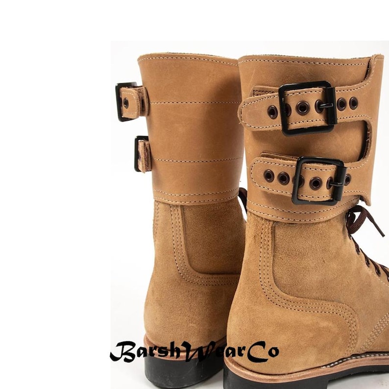 US Army Reproduction Suede Combat Boots: Double Buckle Military Style ...
