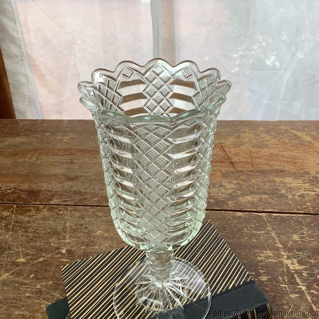 Antique Glass Spooner Celery Serving Footed Compote EAPG Pattern Glass ...