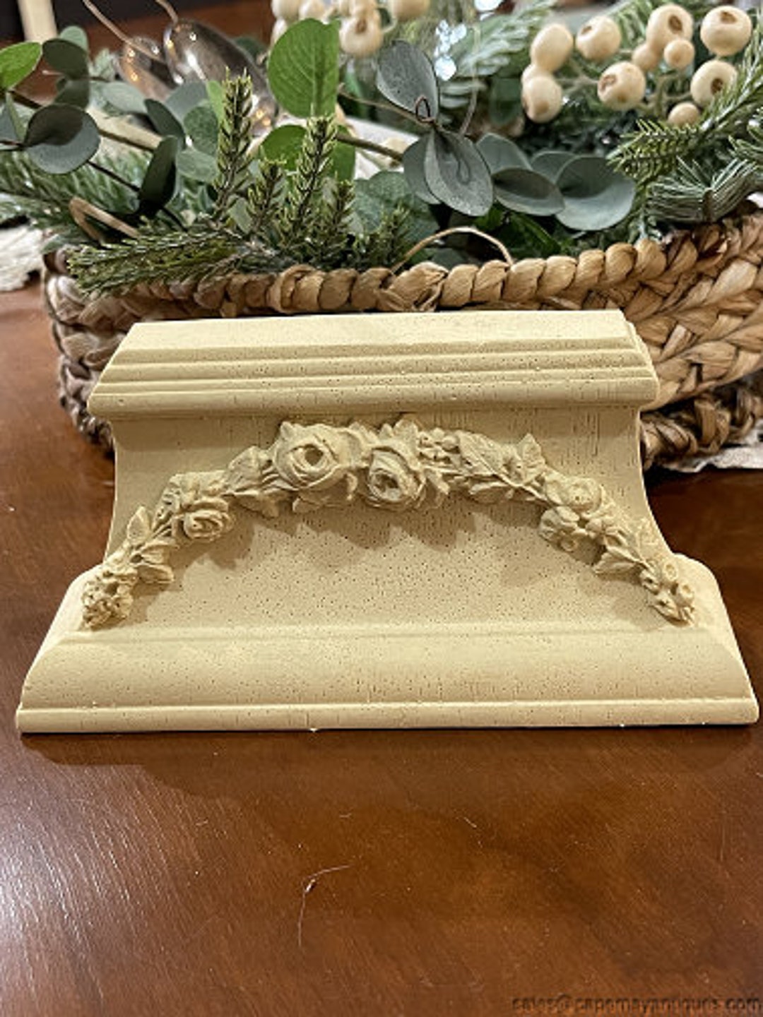 Resin Applique Rose Floral Corbel Furniture Applique Paintable Glue on ...