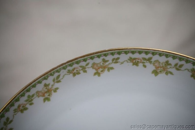 Limoges Platter Gold Tray Gilt Splayed Handles Green Peach | Etsy