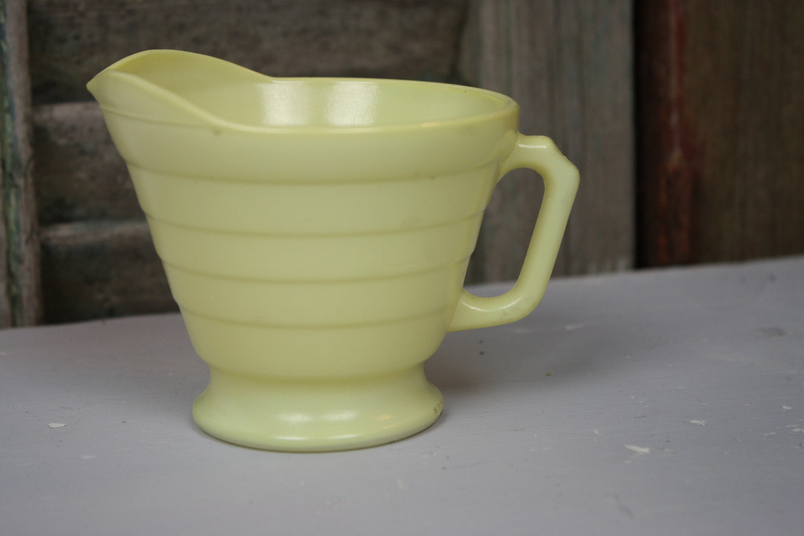 Vintage Yellow Glass Creamer Pitcher Moderntone Retro 40s 50s - Etsy