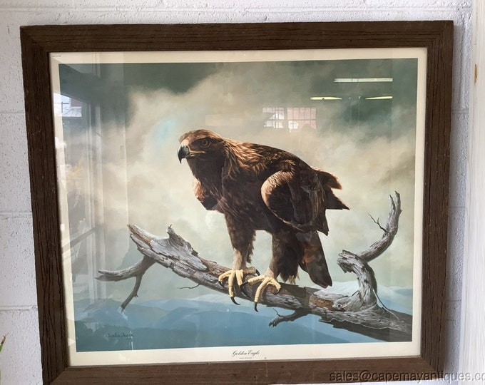 Charles Frace Print Golden Eagle Framed Vintage Large Wood Frame 34" by ...