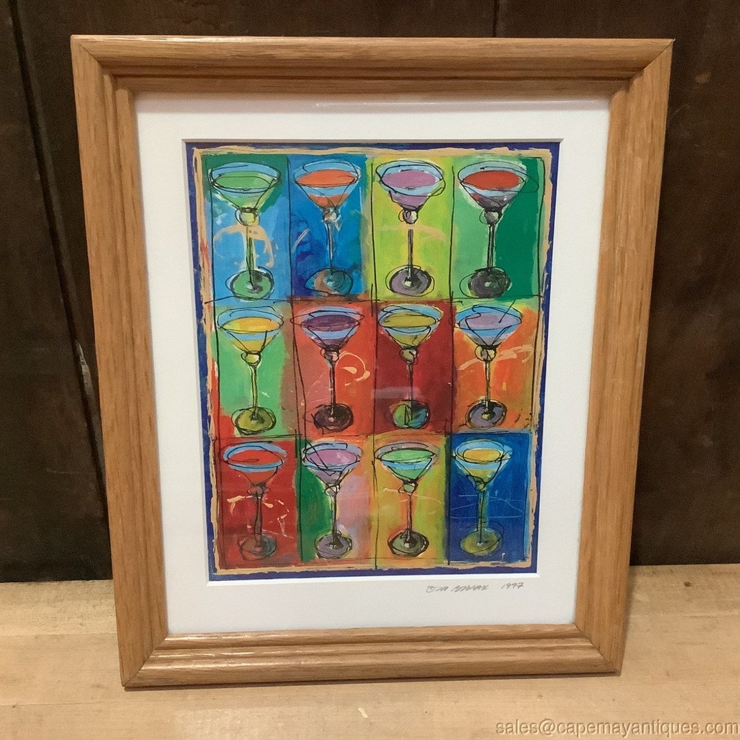 Pop Art - Michael Babyak Colorful Martini Glasses Grid 12 Glasses ...