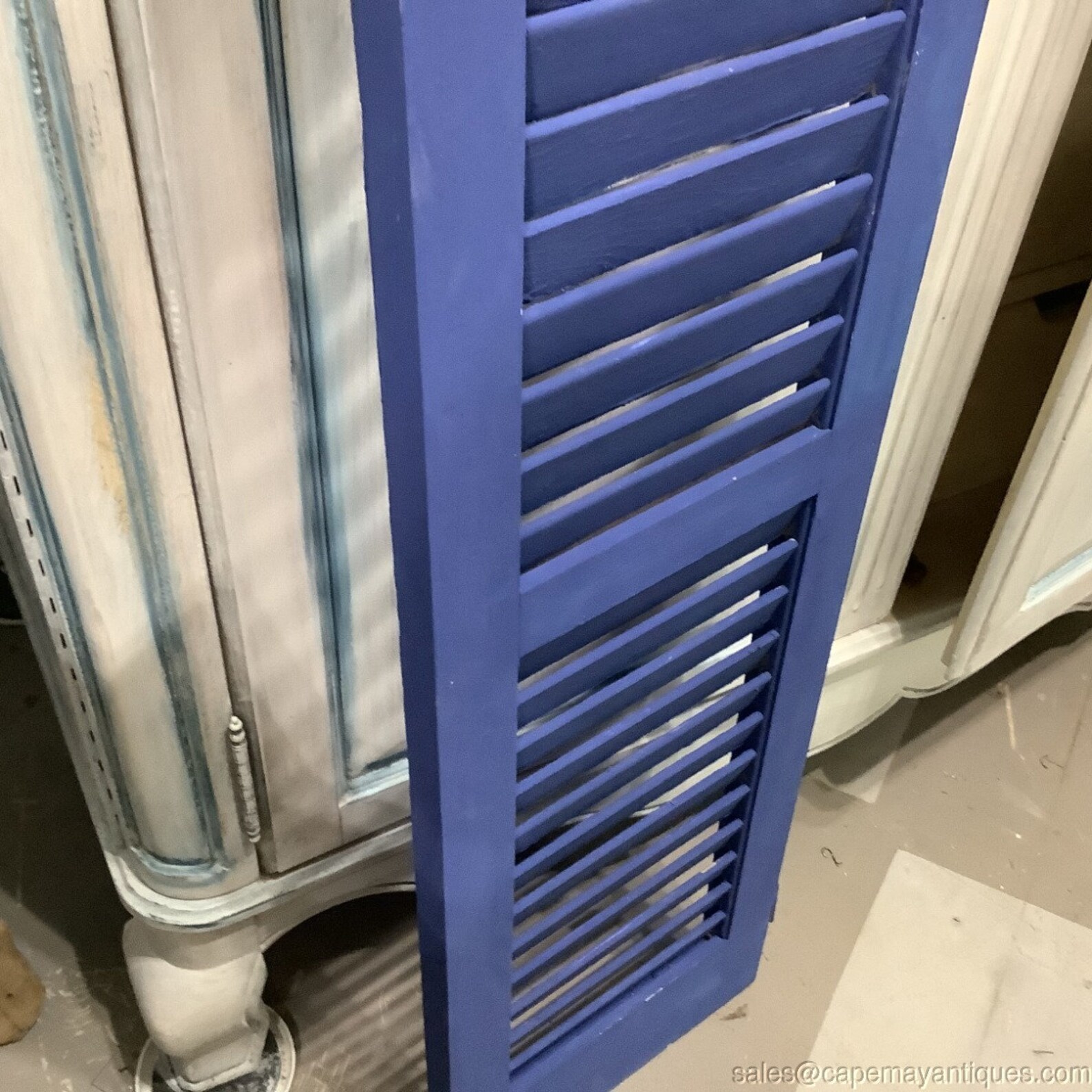 French Blue Painted Shutter Louvered 43 Tall by 12 | Etsy