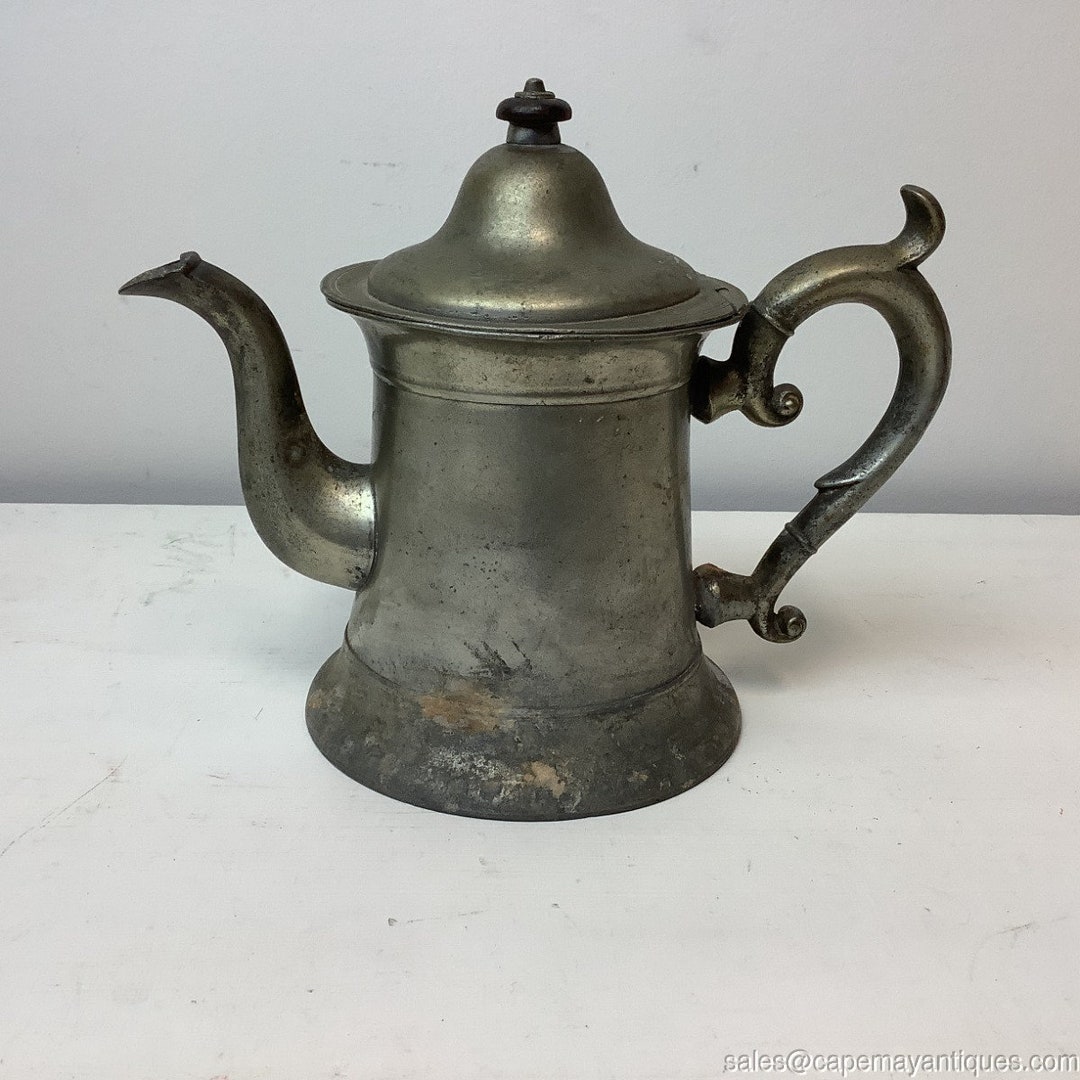 Antique Pewter Teapot Freeman Porter Westbrook Maine USA C. 1835-1860 ...