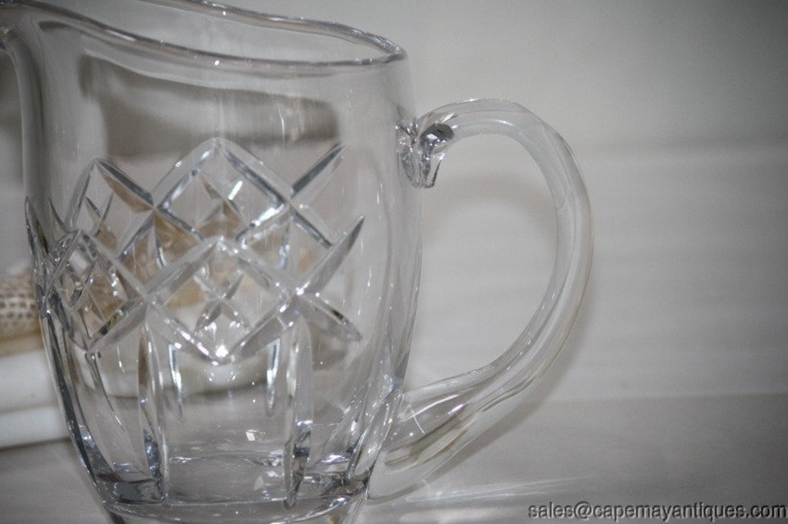 Fostoria Glass Water Pitcher Modern Giftware Straight Line X | Etsy