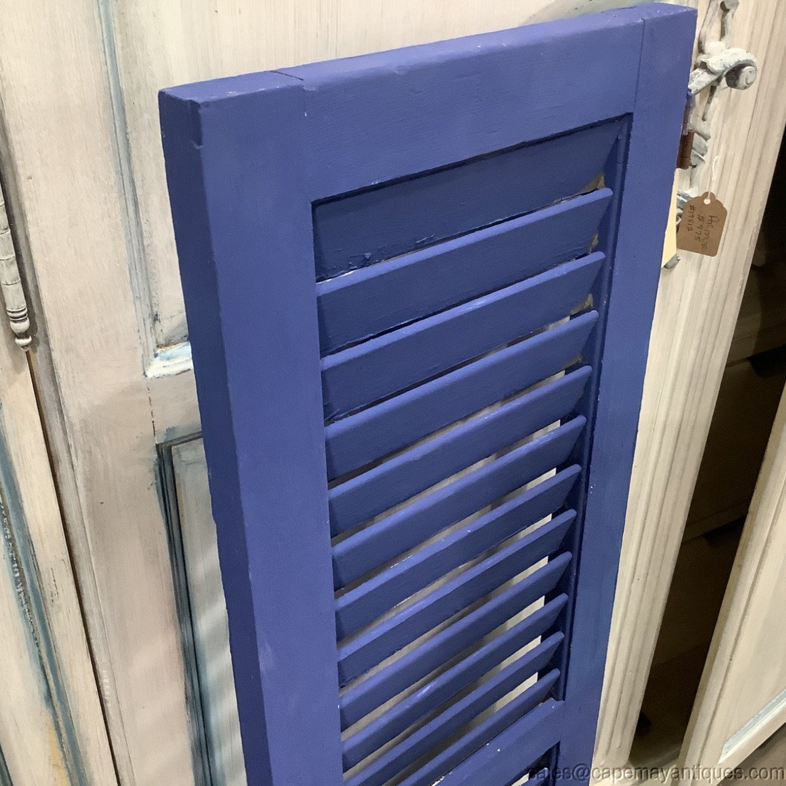 French Blue Painted Shutter Louvered 43 Tall by 12 | Etsy