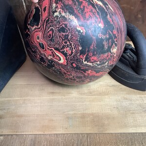 Vintage Brunswick Bowling Ball W Bag Pr Shoes Black Gold Red Marble ...