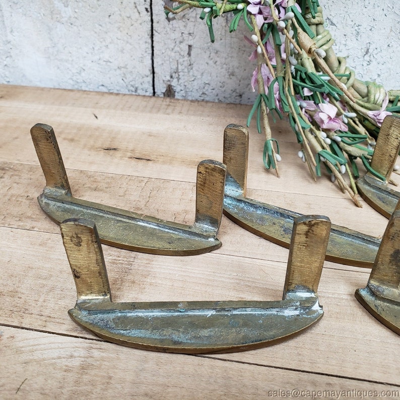 6 Brass Drawer Pulls Vintage Straight Line Inserts for Drawer - Etsy