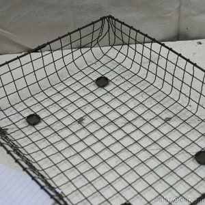 Vintage Wire Office Basket in Out Box Open Wire Footed File Holder Mid ...