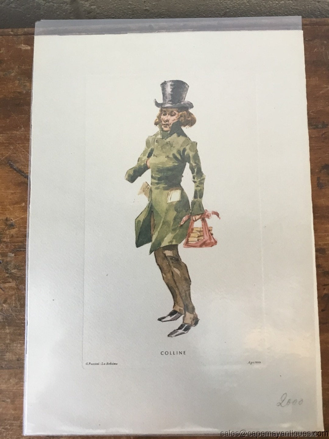 Litho Art Print Color Fashion of Colline From G. Puccini's Opera La ...