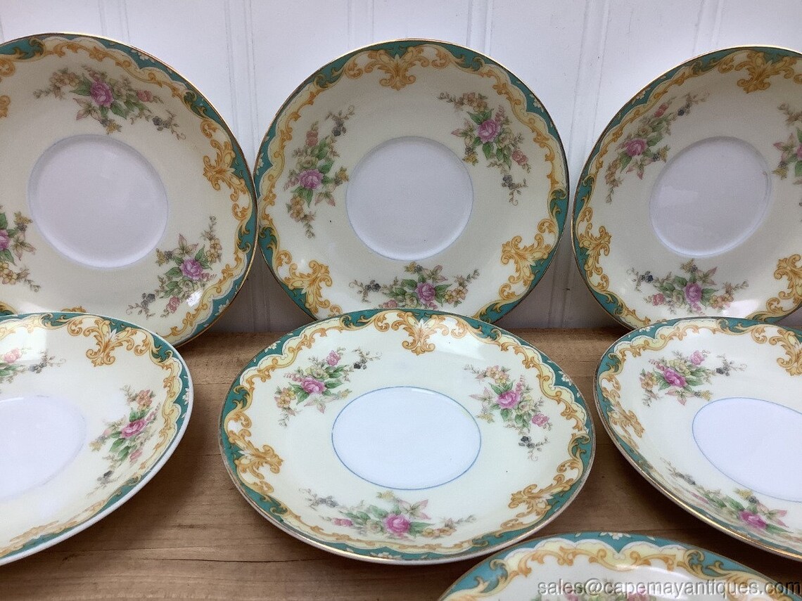 7 Noritake Luray Saucers Small Plates 5.5 Aqua Beige - Etsy