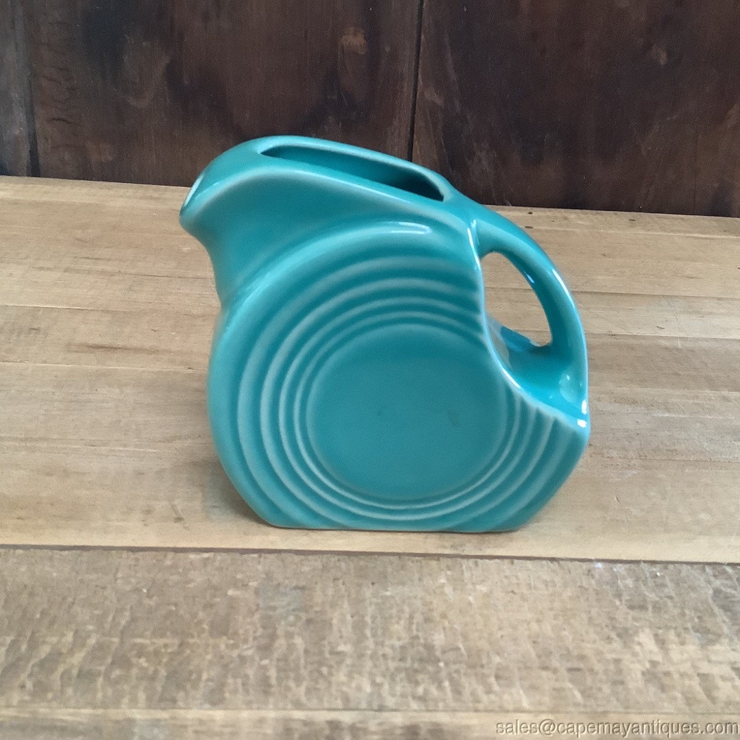Fiesta Mini Disc Pitcher Turquoise Fiestaware Small Creamer 4.75oz USA ...