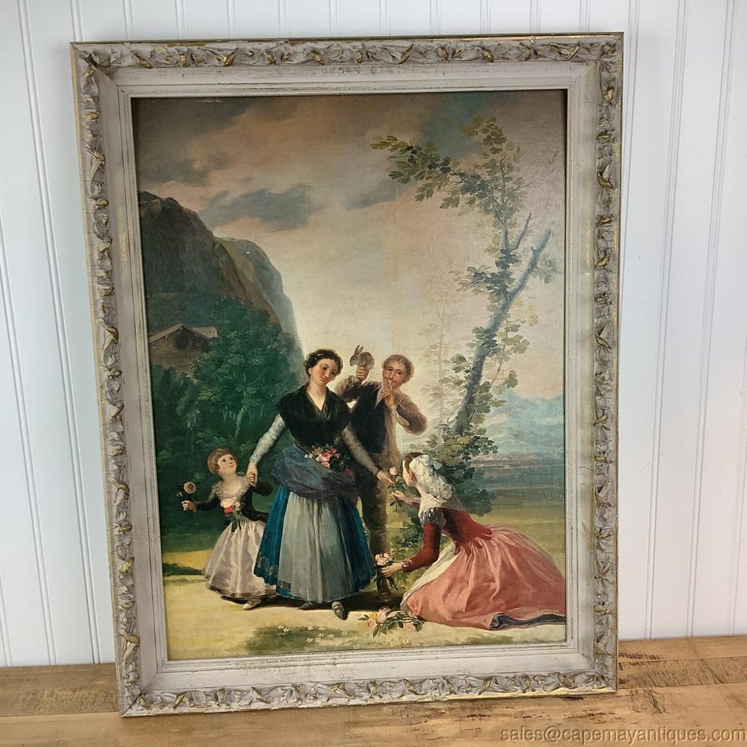 Goya Spring Flower Girls Print Baroque Rococo Carved Frame Girls Man W ...