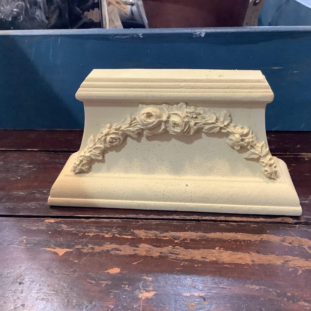 Resin Applique Rose Floral Corbel Furniture Applique Paintable Glue on ...