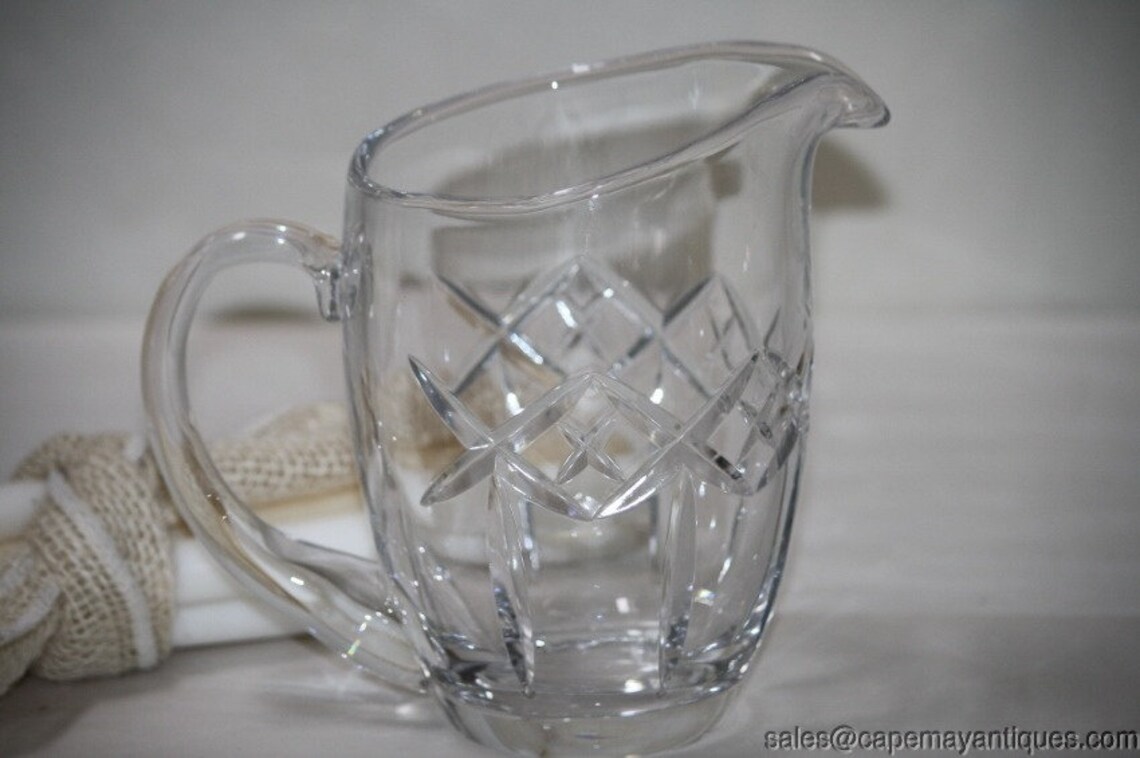 Fostoria Glass Water Pitcher Modern Giftware Straight Line X - Etsy