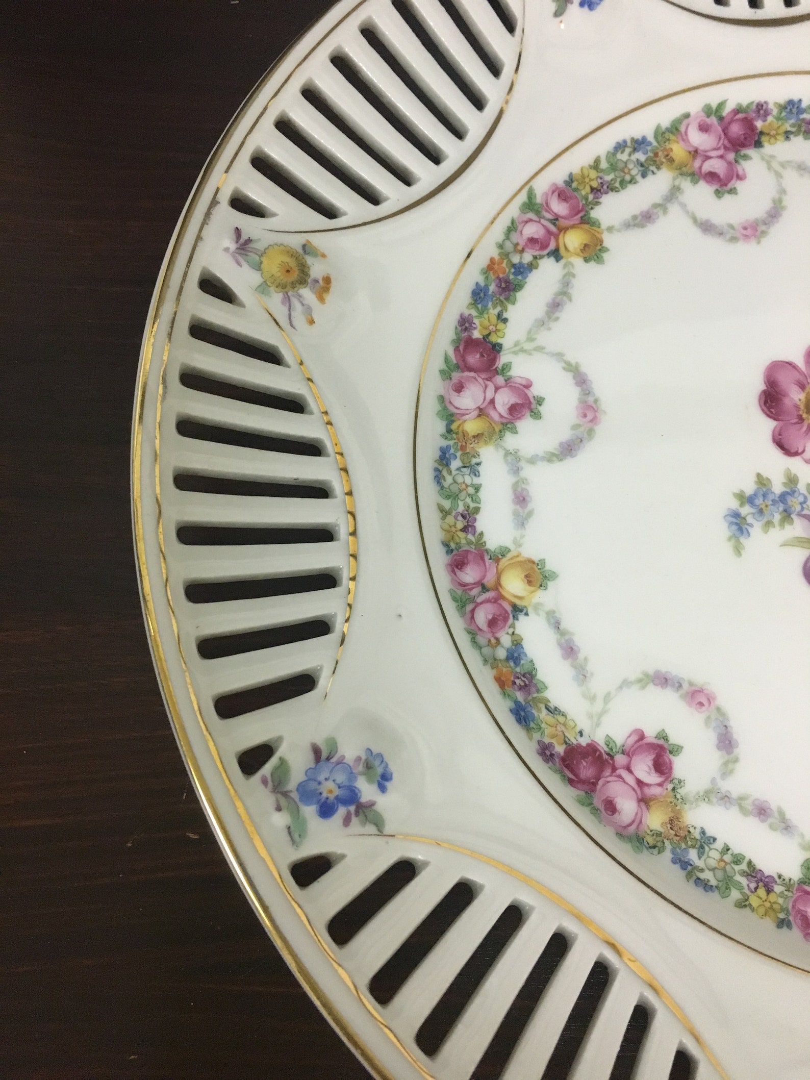Beautiful Vintage German Reticulated Rim Plate With Floral | Etsy