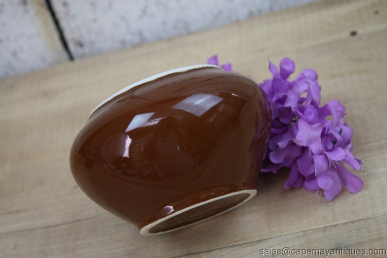 Hall Pottery Vase Pudding Cup Brown Made in USA - Etsy