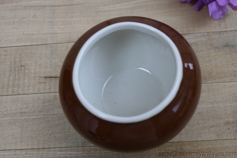 Hall Pottery Vase Pudding Cup Brown Made in USA - Etsy