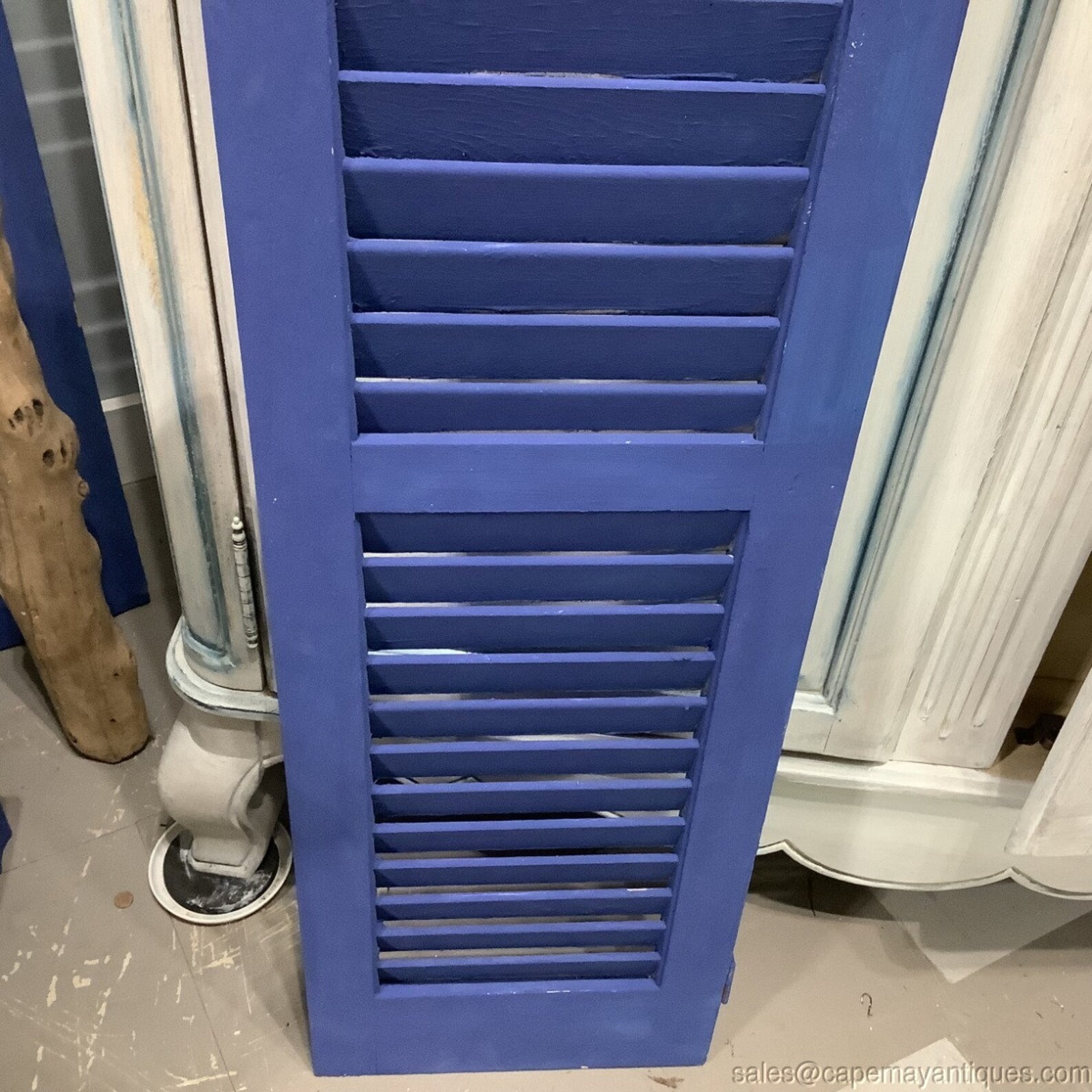 French Blue Painted Shutter Louvered 43 Tall by 12 | Etsy
