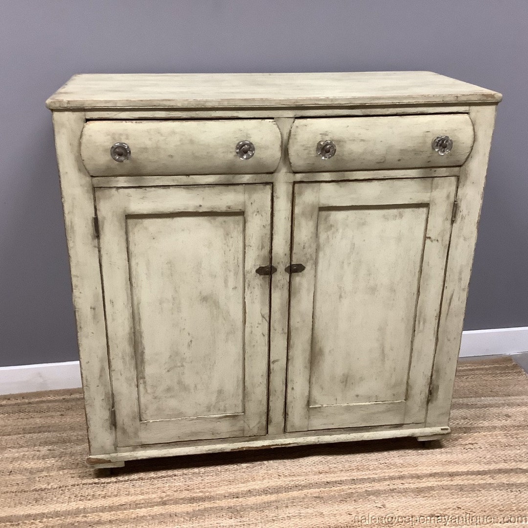 Antique Jelly Cabinet Cupboard Farm House Home Storage Glass Handles ...