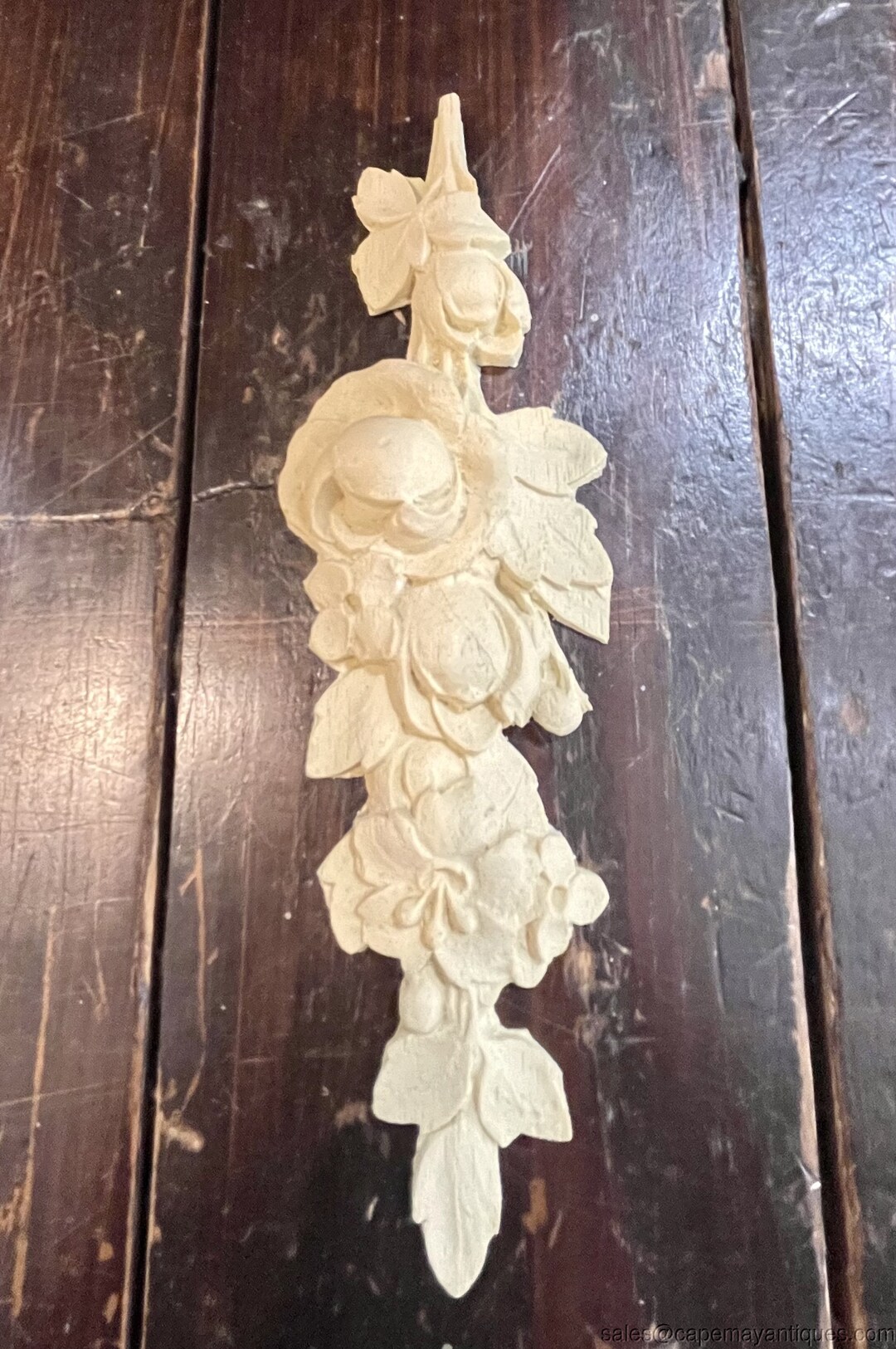 Resin Applique 6 Inch Floral Drop Furniture Flexible Moldings Glue on ...