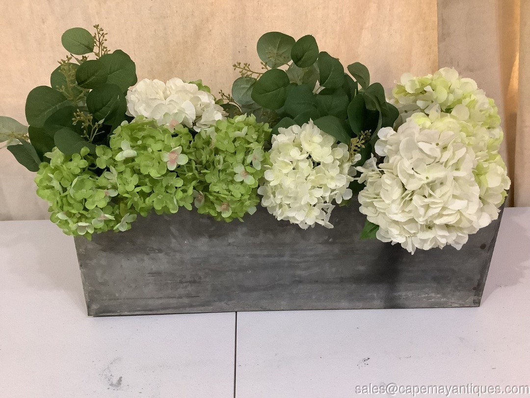 Galvanized Elongated Planter Window Box Vessel Rectangle Shape - Etsy