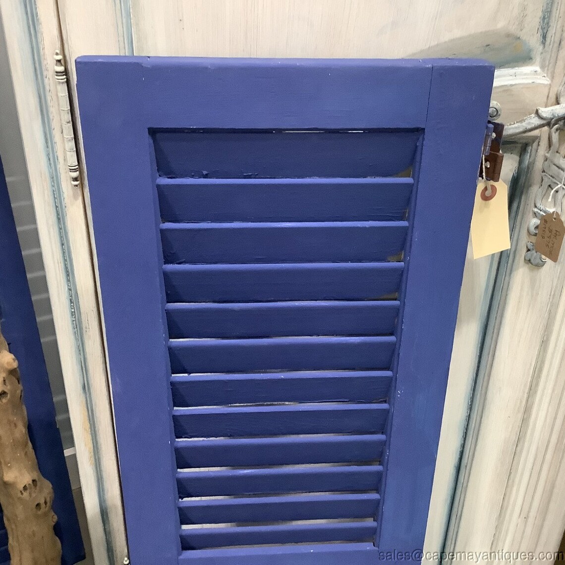 French Blue Painted Shutter Louvered 43 Tall by 12 | Etsy