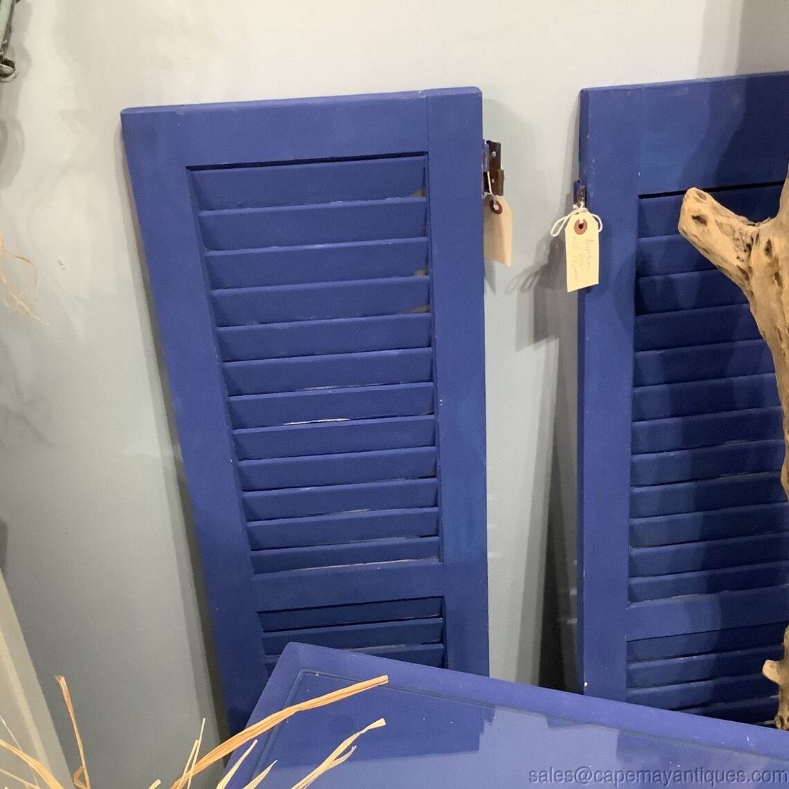 French Blue Painted Shutter Louvered 43 Tall by 12 | Etsy